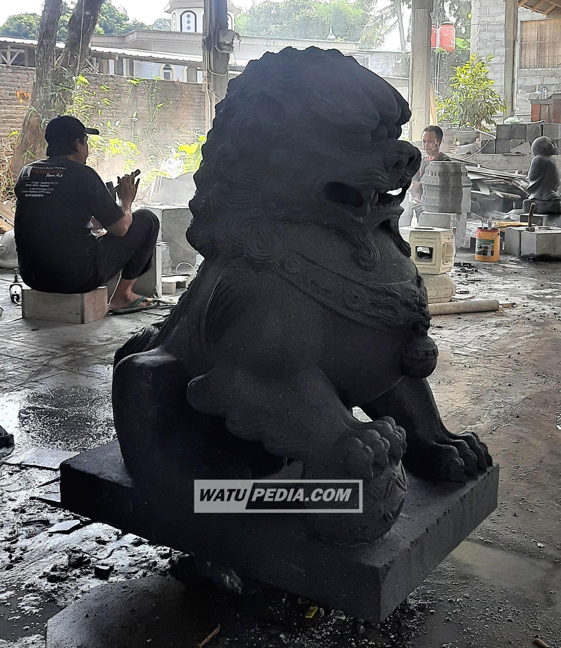 Patung Singa/kilin batu alam - WATUPEDIA STONE ART